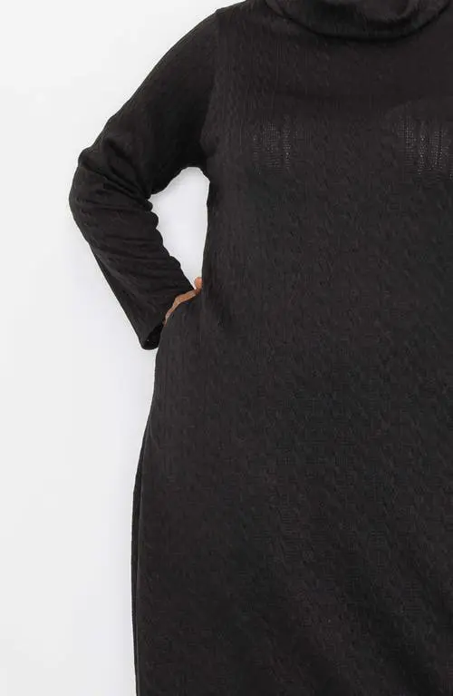 L I V D Lana Cowl Neck Long Sleeve Maxi Sweater Dress In Black - 30% Off