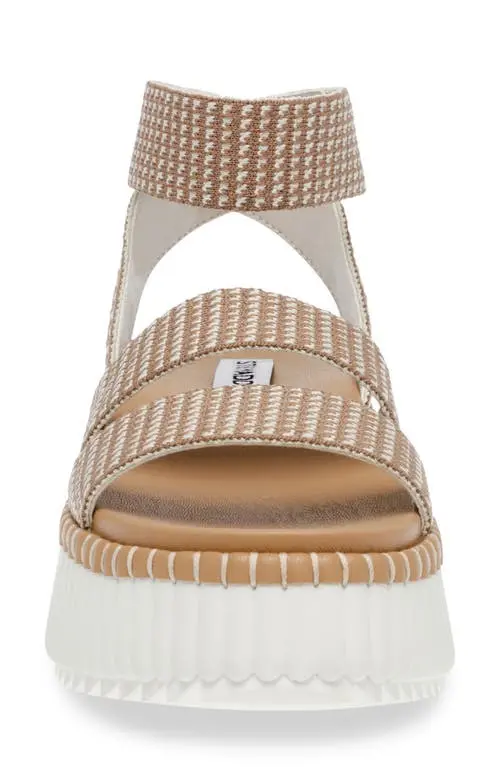 Steve Madden Shelle Platform Wedge Sandal - Taupe Multi