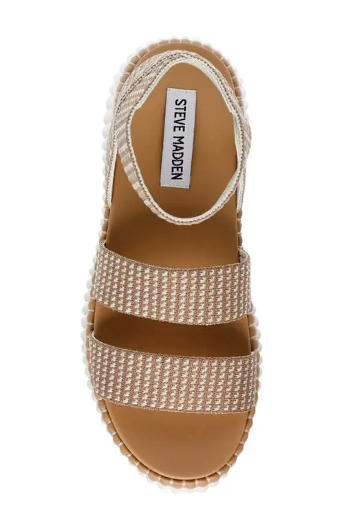 Steve Madden Shelle Platform Wedge Sandal - Taupe Multi
