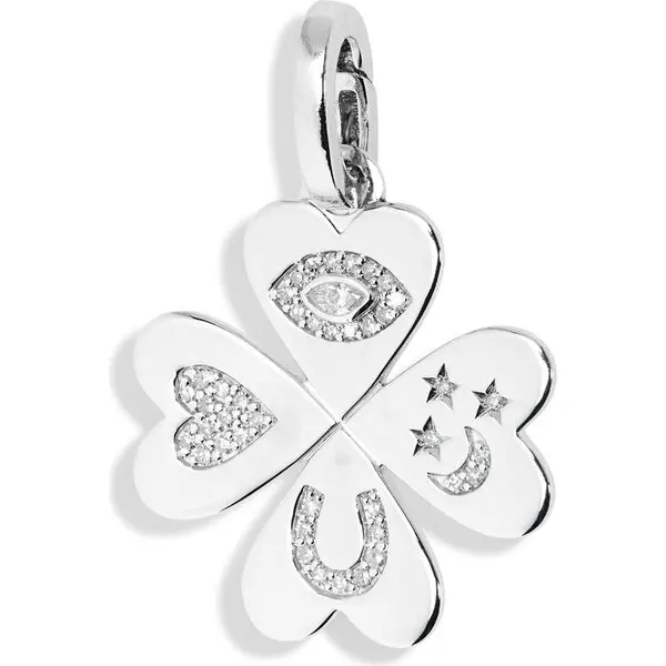 Adina Reyter Good Luck Diamond Clover Pendant - Silver 0.20ct