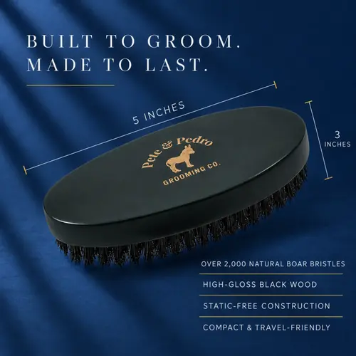 PETE & PEDRO Oval Military Hair & Beard Brush