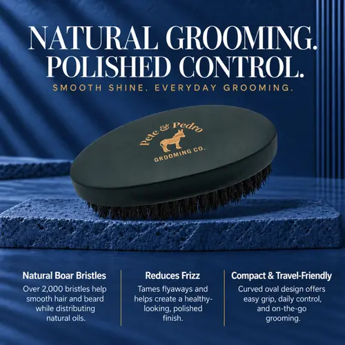 PETE & PEDRO Oval Military Hair & Beard Brush