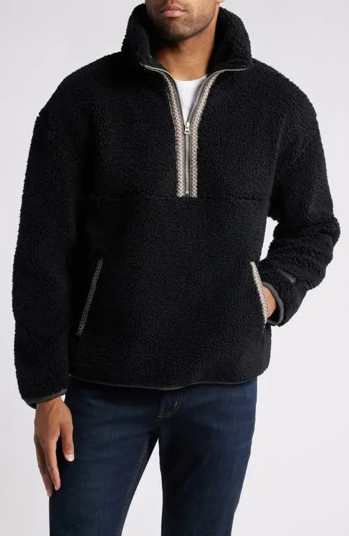 UGG Braid Half Zip Fleece Pullover - Blk