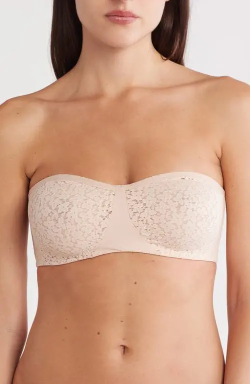 Chantelle Norah Lace Trim Bandeau Bra - Blush-1n