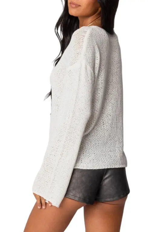 EDIKTED Relaxed Lightweight Sweater - White