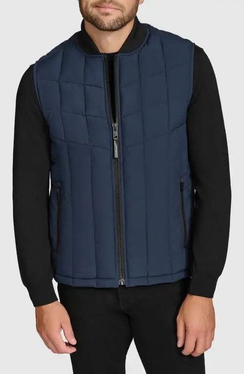 Andrew Marc Water Resistant Quilted Puffer Vest - Ink