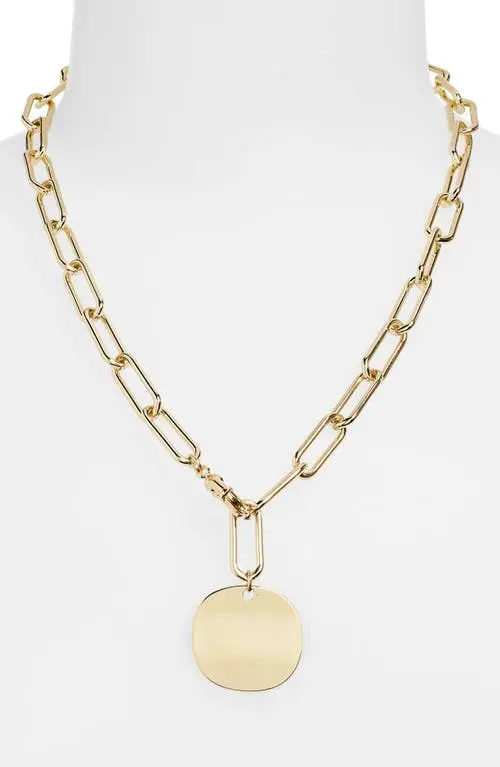 Nordstrom Paper Clip Chain Medallion Pendant Necklace