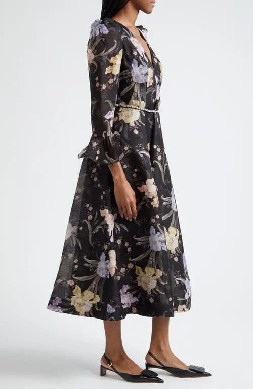 knee length dresses for ladies Zimmermann Eden Long Sleeve Midi Dress Size 3/ AU 14