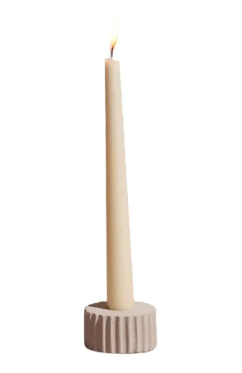 MESO GOODS Pilar Small Candle Holder - Ivory Low