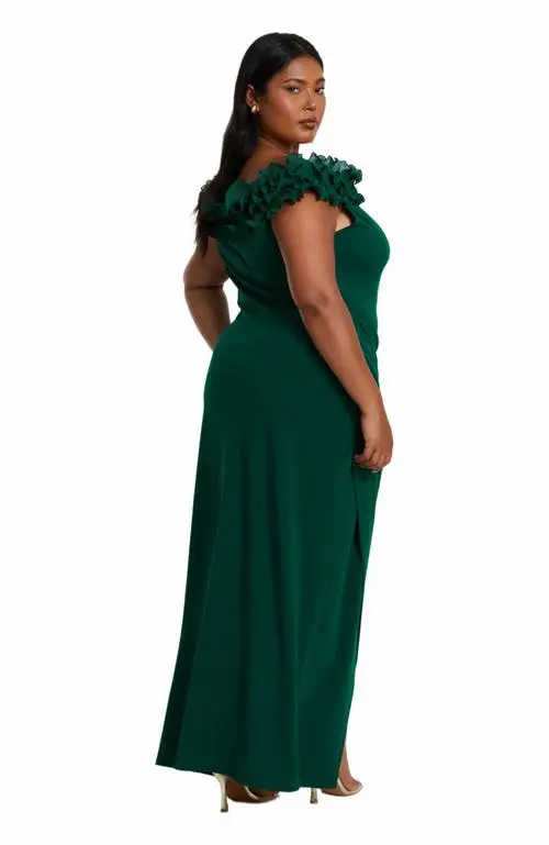 quiz bottle green bardot dress Emerald Green Dress with Puff Sleeves – Walone LLC main image 0