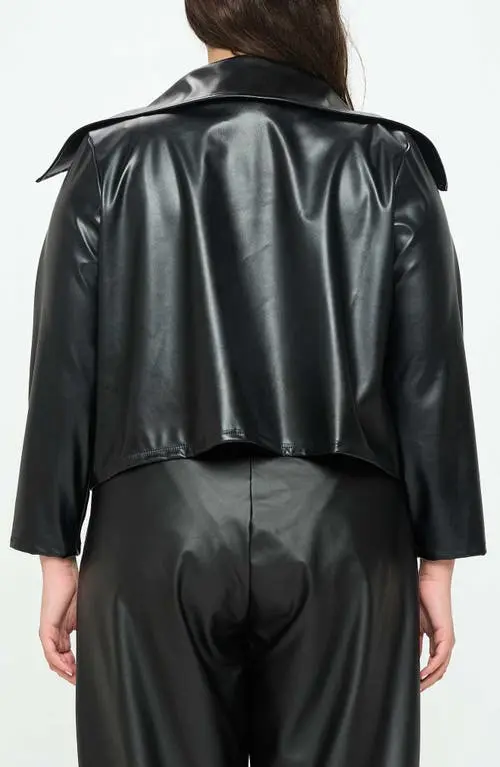 L I V D Ryder Faux Leather Crop Jacket