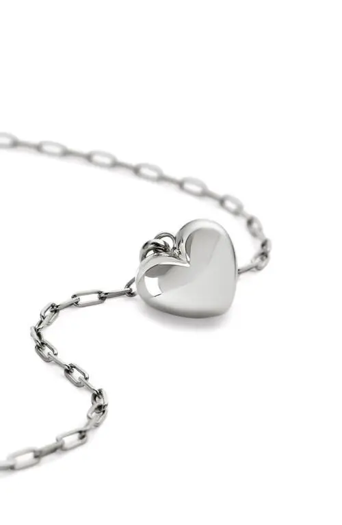 ANA LUISA Puffed Heart Pendant Necklace - Silver
