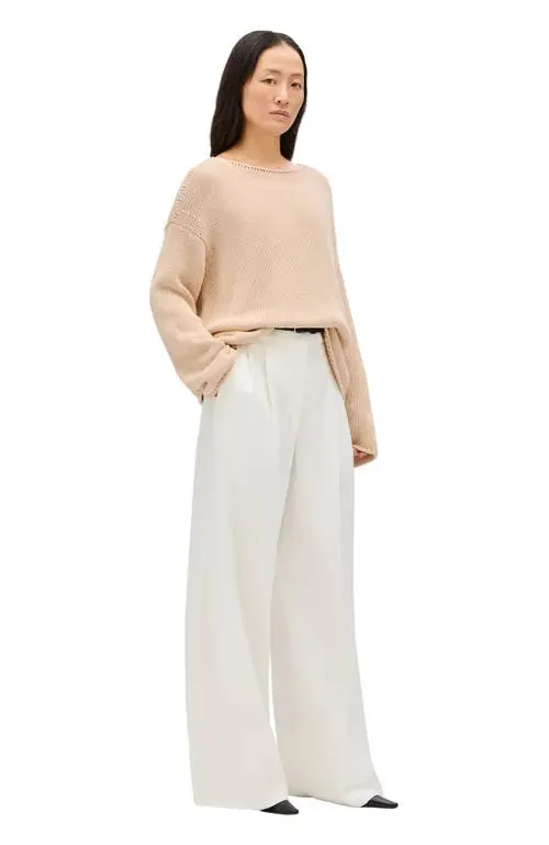 Another Tomorrow Draped Knit Sweater - Sand