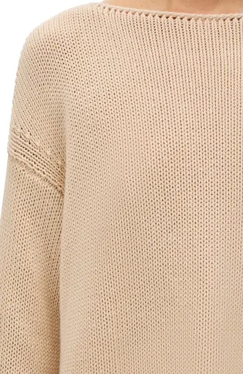Another Tomorrow Draped Knit Sweater - Sand
