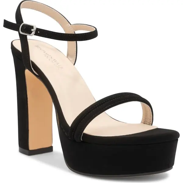 TOUCH UPS Natalia Ankle Strap Platform Sandal - Black