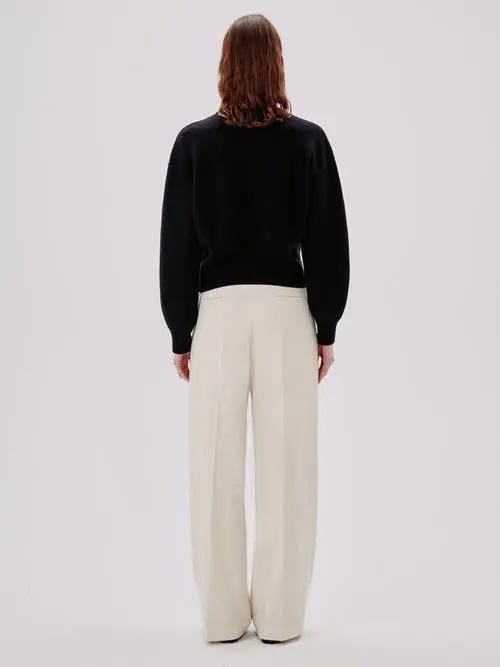 Another Tomorrow Cashmere Knit Sweatshirt - Black