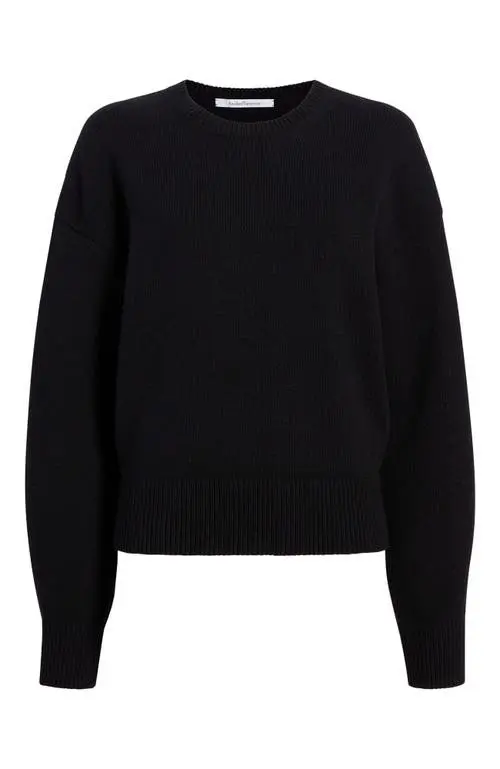 Another Tomorrow Cashmere Knit Sweatshirt - Black