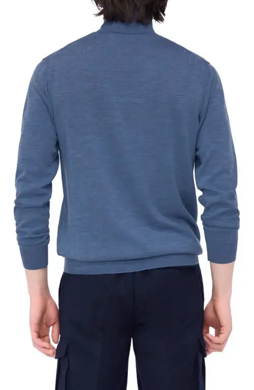 Bugatchi Sawyer Merino Wool Turtleneck Sweater - Denim