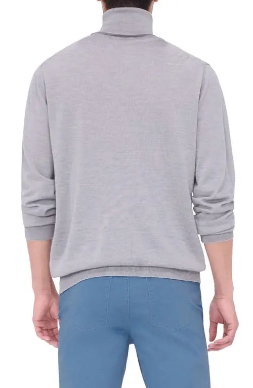 Bugatchi Sawyer Merino Wool Turtleneck Sweater - Platinum