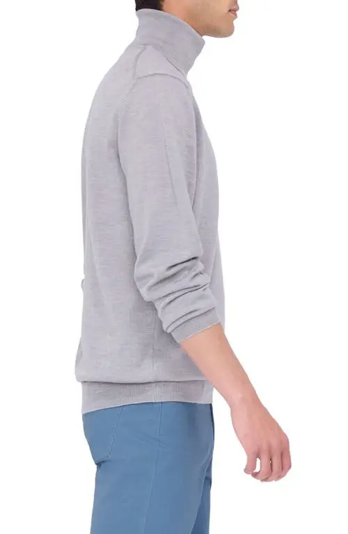 Bugatchi Sawyer Merino Wool Turtleneck Sweater - Platinum