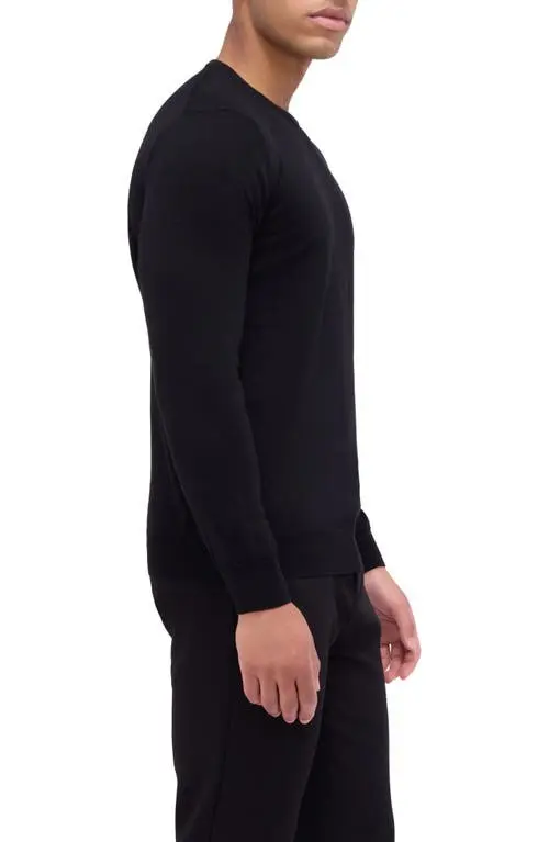Bugatchi Scott Crewneck Merino Wool Sweater - Black