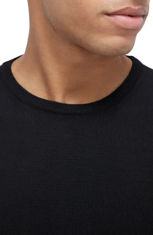 Bugatchi Scott Crewneck Merino Wool Sweater - Black