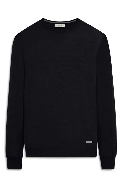 Bugatchi Scott Crewneck Merino Wool Sweater - Black