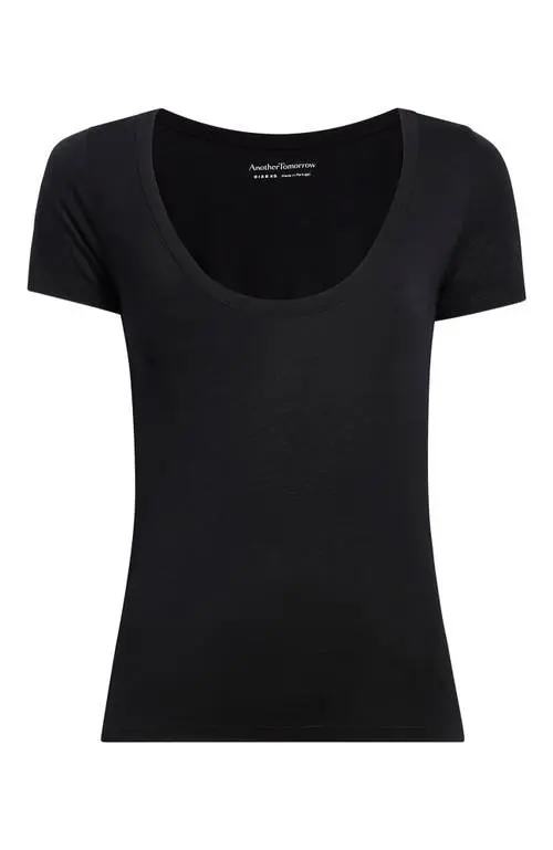 Another Tomorrow Ballet Scoop Tee - Black