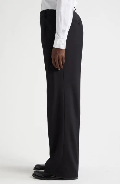 Dolce & Gabbana Pintuck Stretch Virgin Wool Straight Leg Trousers - N0000 Nero
