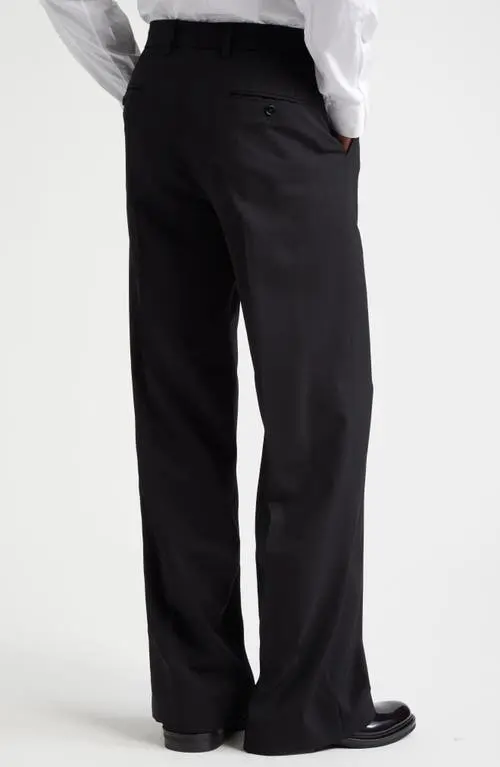 Dolce & Gabbana Pintuck Stretch Virgin Wool Straight Leg Trousers - N0000 Nero