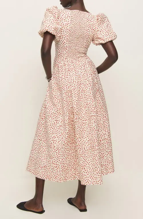 REFORMATION Everlyn Puff Sleeve Organic Cotton Maxi Dress
