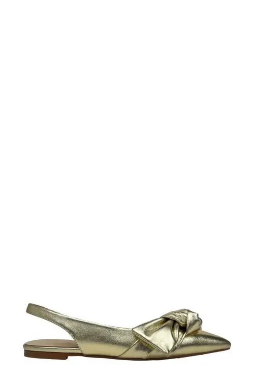 Yosi Samra Pointed Toe Slingback Flat - Gold