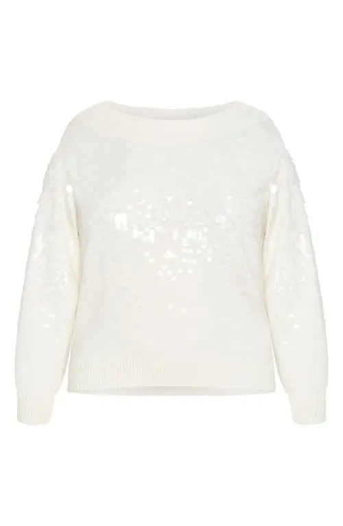 City Chic Braylin Embellished Sweater - Ivory