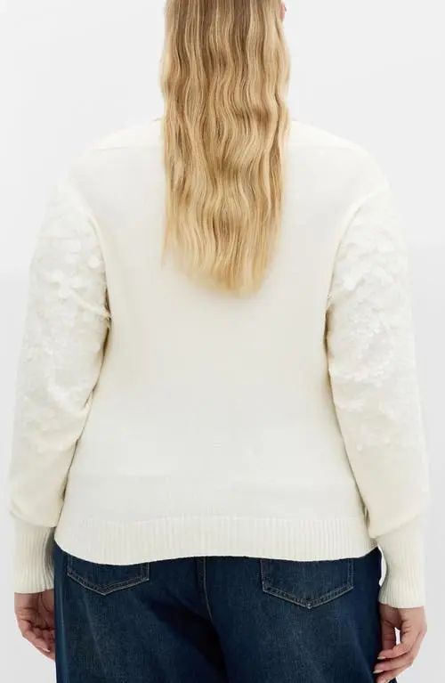 City Chic Braylin Embellished Sweater - Ivory