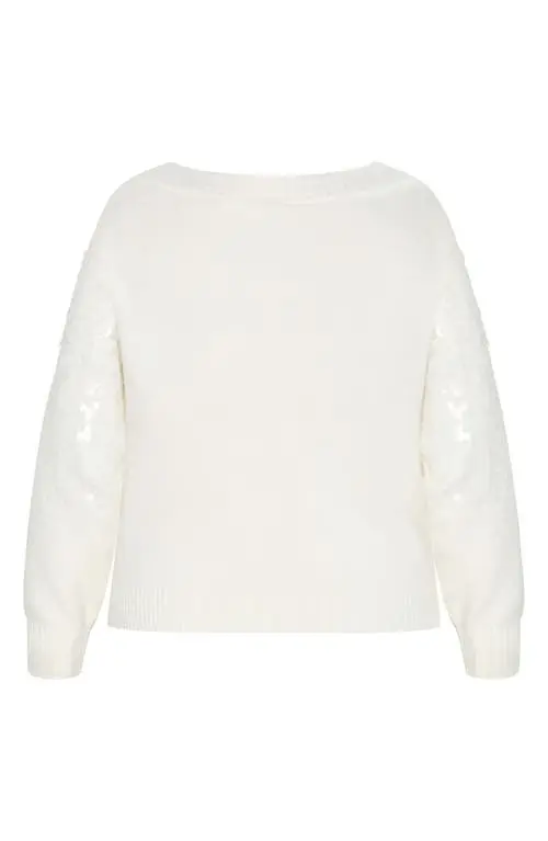 City Chic Braylin Embellished Sweater - Ivory