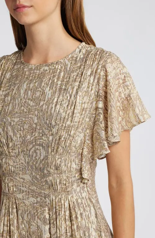 jovani gold cocktail dress Reagan Fitted Sequin Dress - Gold Metallic Treasure Box Sequin Knit – The  Islands main image 1