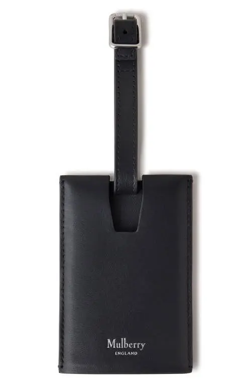 Mulberry Leather Luggage Tag - Black
