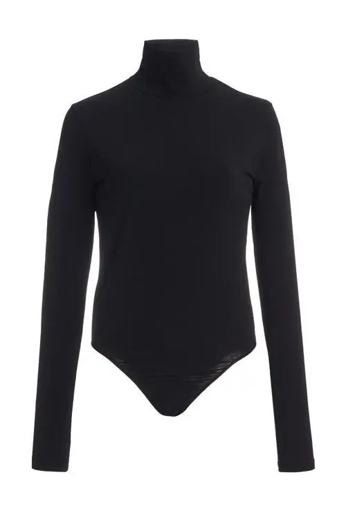 Another Tomorrow Turtleneck Bodysuit - Black