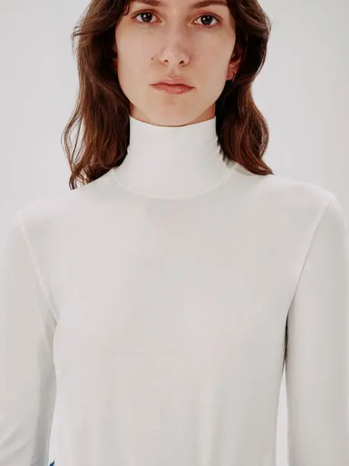 Another Tomorrow Turtleneck Bodysuit - White