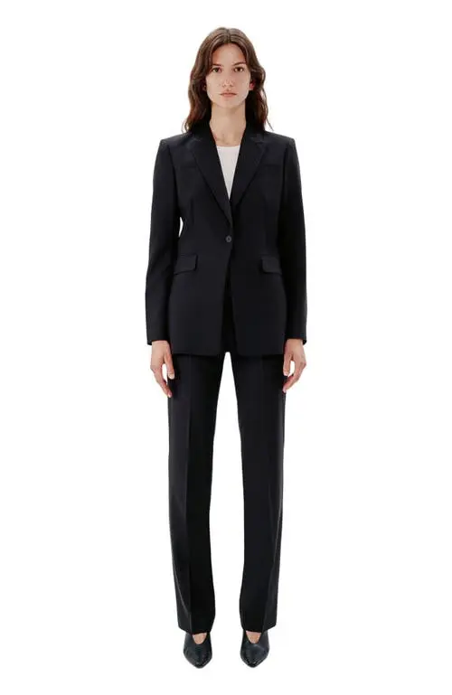 Another Tomorrow Single-button Peak Lapel Jacket - Black
