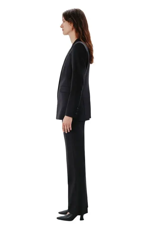 Another Tomorrow Single-button Peak Lapel Jacket - Black