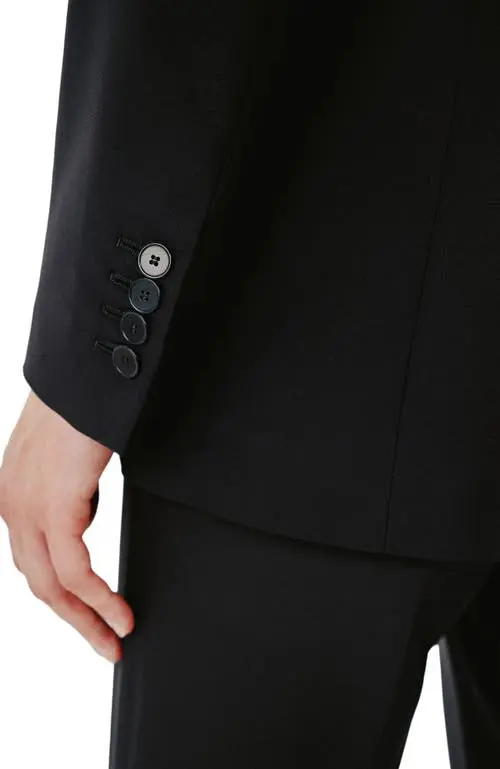 Another Tomorrow Single-button Peak Lapel Jacket - Black