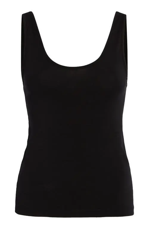 Another Tomorrow Slim Fit Tank Top - Black