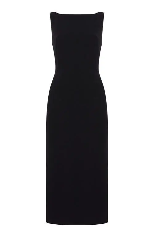 Another Tomorrow Doppio Boatneck Midi Dress
