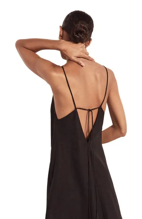Another Tomorrow Seamed Slip Maxi Dress - Black