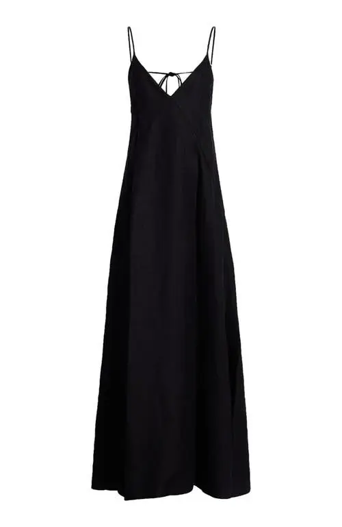 Another Tomorrow Seamed Slip Maxi Dress - Black