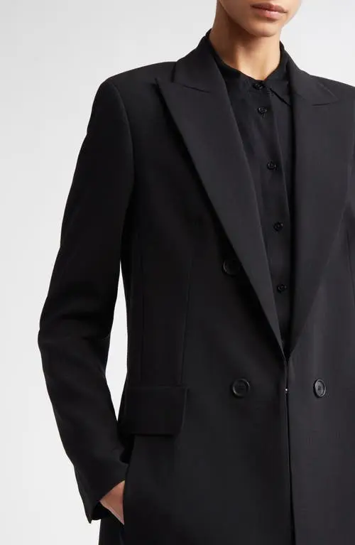 Akris Lucia Double-breasted Wool-blend Blazer - 009 Black