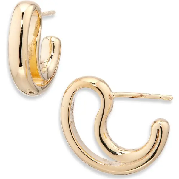 Bottega Veneta Mini Cutout Teardrop Earrings - 8120 Yellow Gold