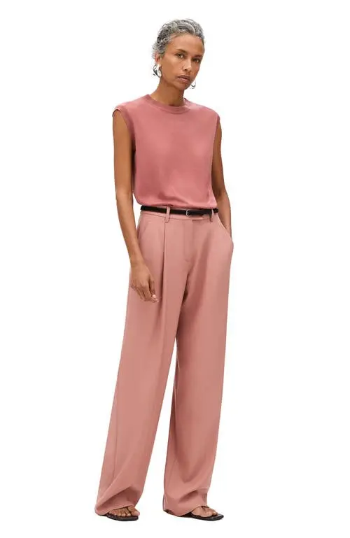 Another Tomorrow Relaxed Wide-leg Wool Trousers
