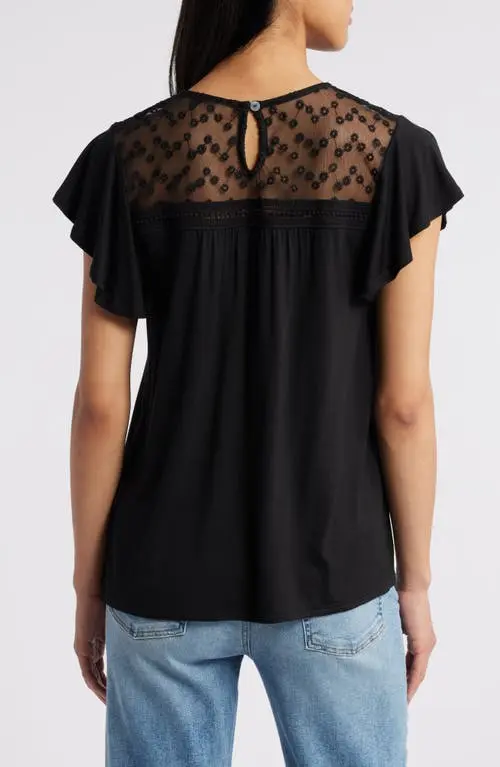 Loveappella Yoke Swing Top - Black